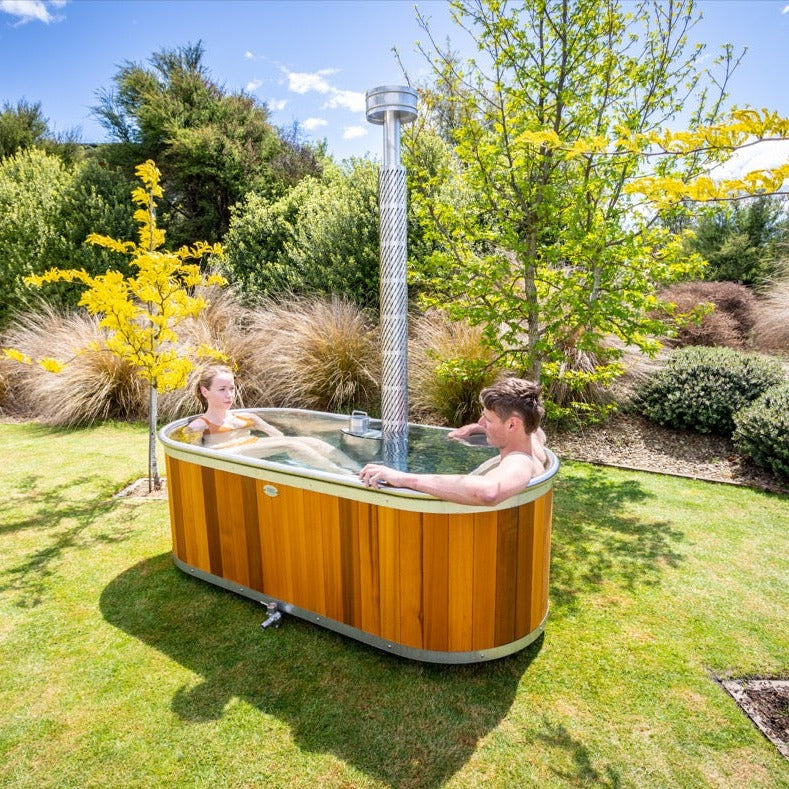 Cedar & Stainless Steel Wood-Fired Outdoor Bath | Stoked Stainless ...